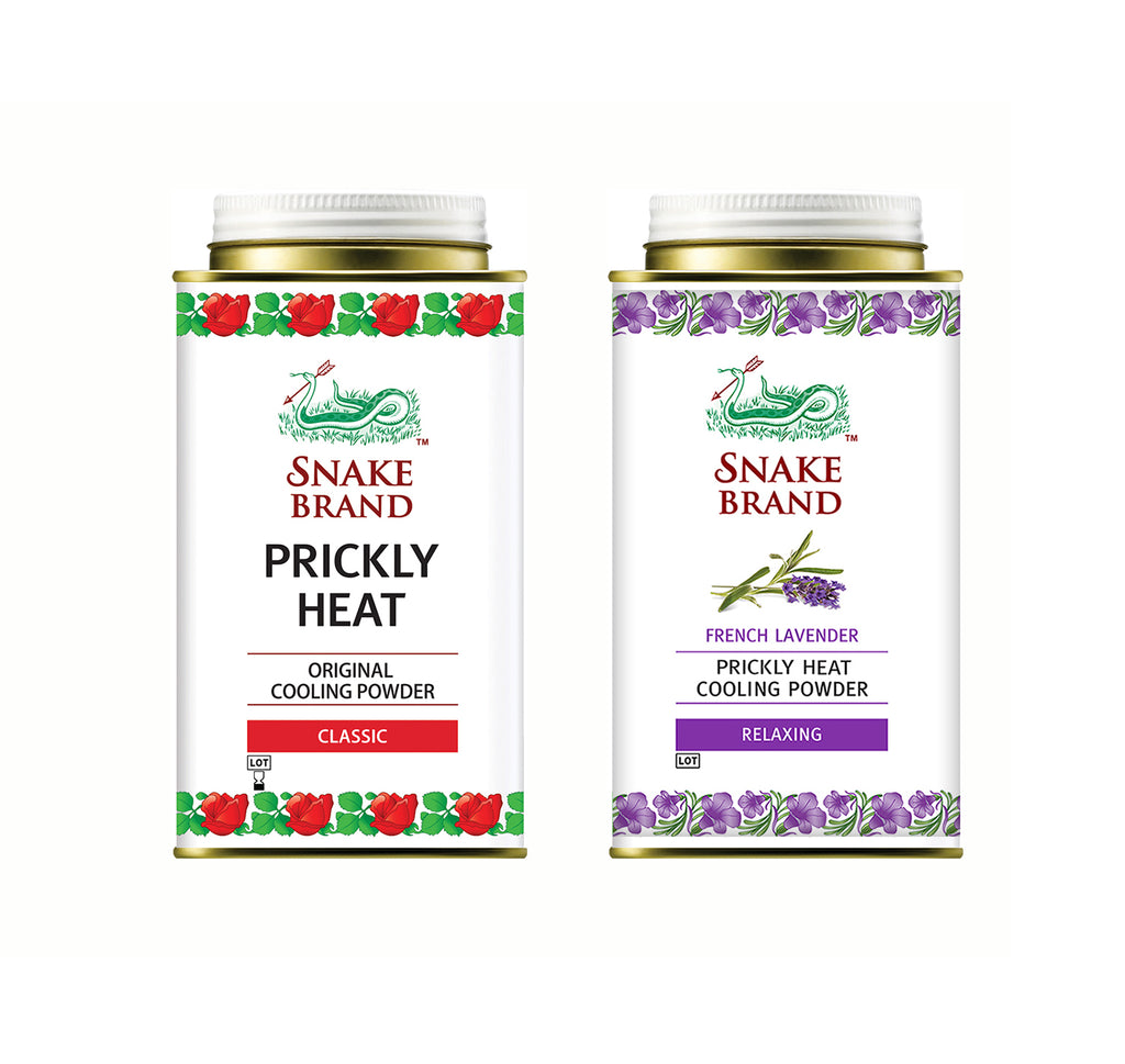Twin Pack Snake Brand Classic & Relaxing Lavender Cooling Powders 140g