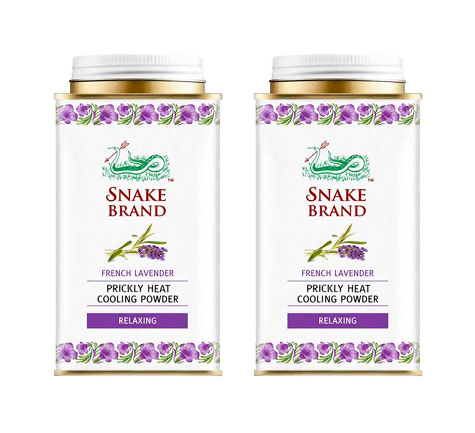 Snake Brand Relaxing Lavender Cooling Powder 140g - Pack of 2